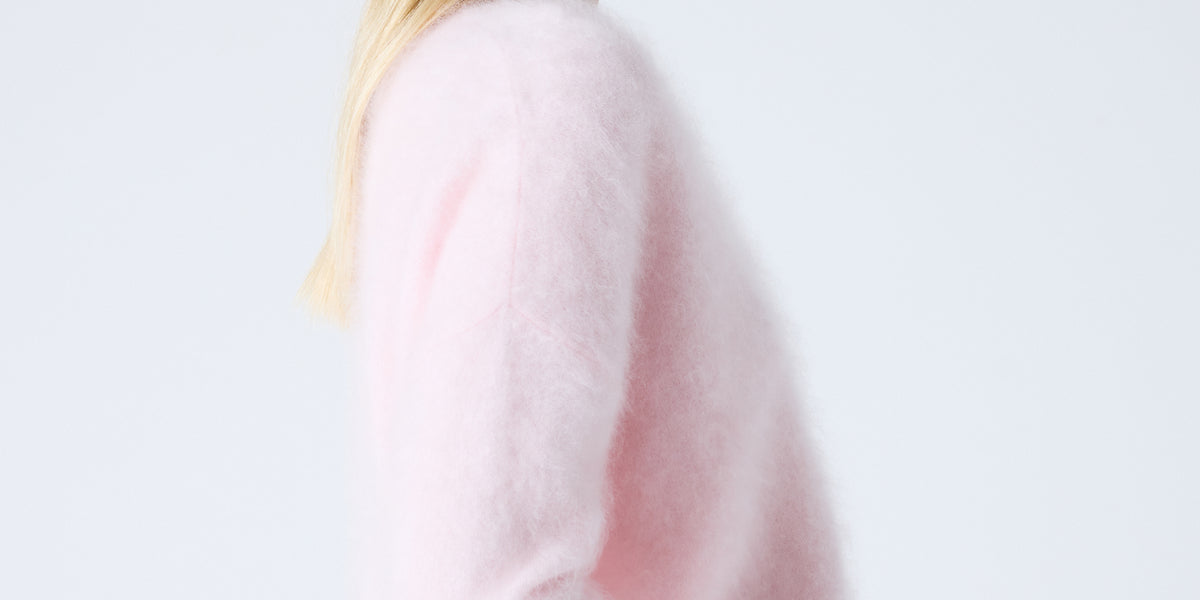 Maglione in cashmere spazzolato con scollo a V | Absolut Cashmere