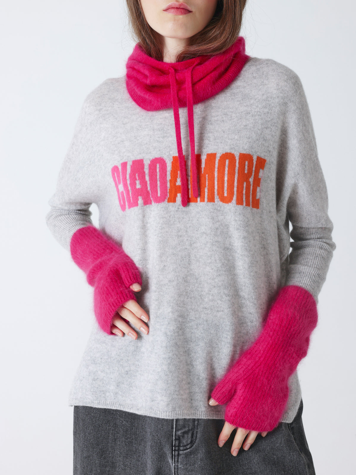 karolina - Wanten geborsteld kasjmier - raspberry | Absolut Cashmere