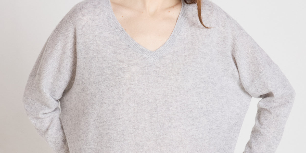 pull alicia - cachemire - light heather grey | Absolut Cashmere