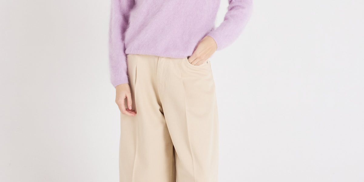 soeli sweater - brushed cashmere - lilac | Absolut Cashmere