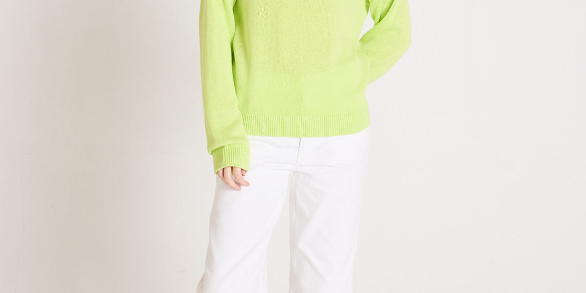 Maglione girocollo in cotone e cashmere | Absolut Cashmere