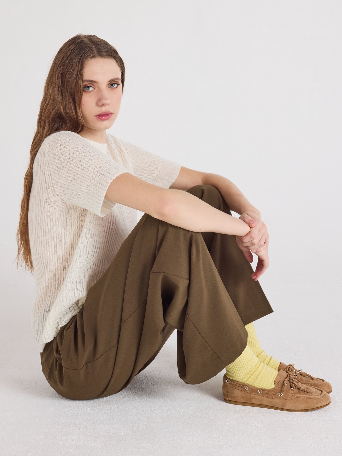 Letizia - Cashmere crew neck sweater - cream | Absolut Cashmere