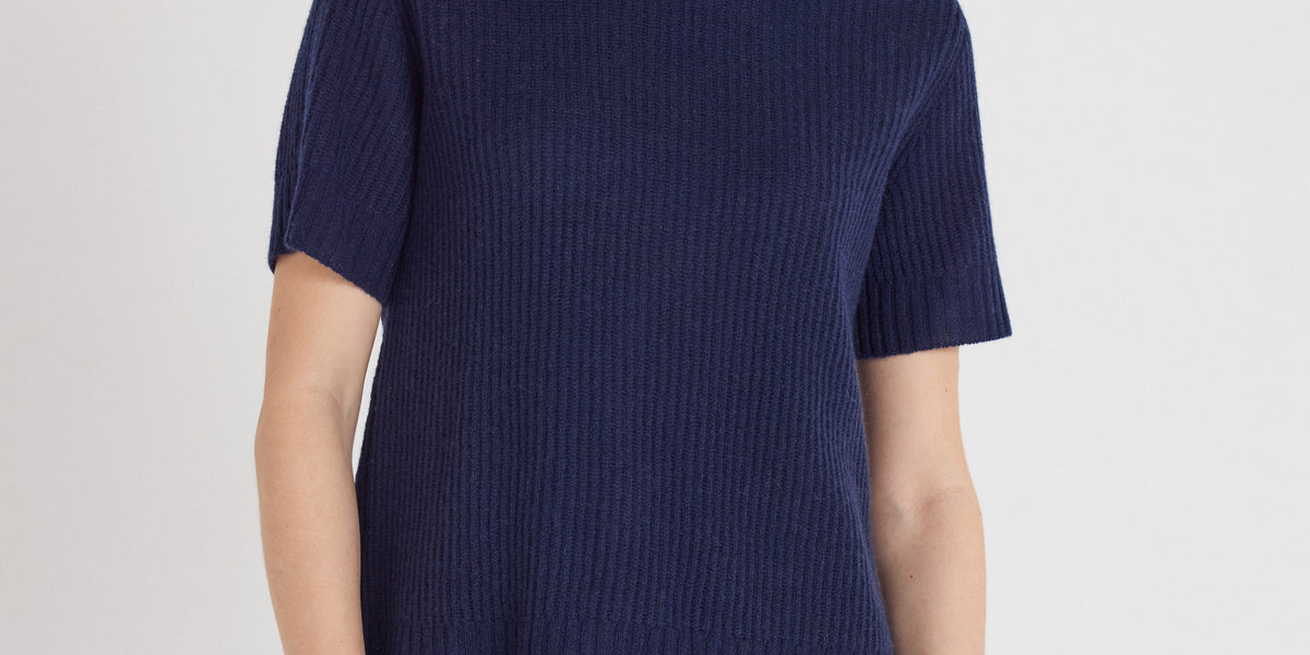 Letizia - Kaschmirpullover mit Rundhalsausschnitt - Navy | Absolut Cashmere